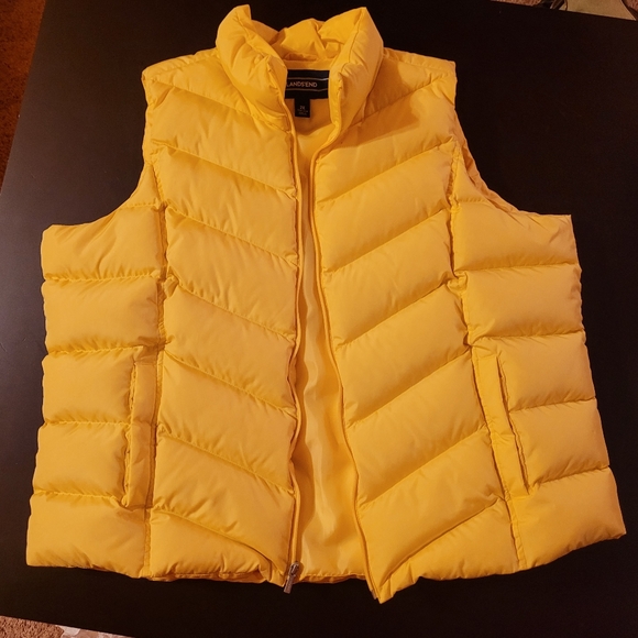 Lands' End | Jackets & Coats | Nwot Lands End Size 2x Yellow Down Vest ...